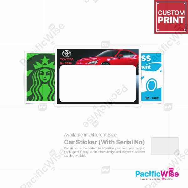 Customized Printing Car Sticker (With Serial No.)