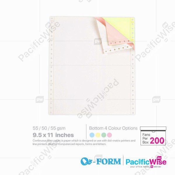 Computer Form 3 Ply 2 Up Colour 9.5" x 11"