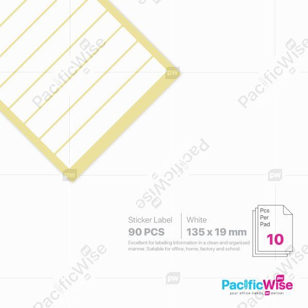 Rectangle Sticker Label 135mm x 19mm