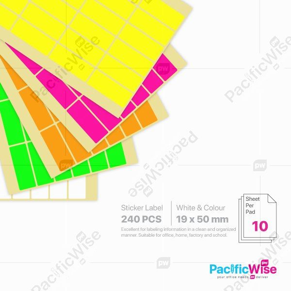 Rectangle Sticker Label 19mm x 50mm