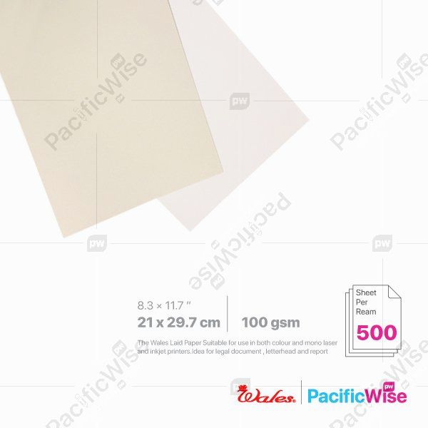 Wales Laid Paper 100GSM A4 Size (500'S)