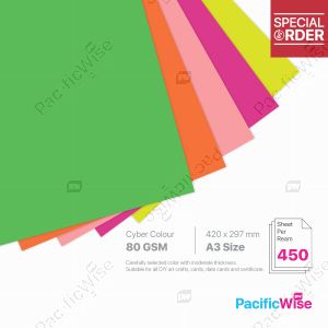 A3 Colour Paper 80GSM Fluorecent Colour (450'S)