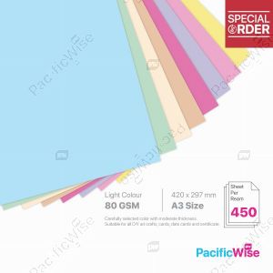 A3 Colour Paper 80GSM Light Colour (450'S)